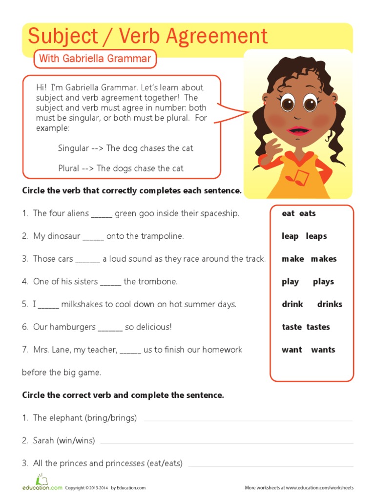 Great Grammar Subject Verb Agreement PDF | PDF
