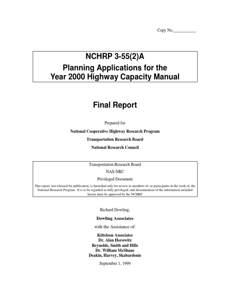 Highway Capacity Manual | PDF | Traffic | Transport