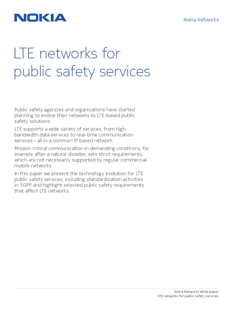 Nokia Lte For Public Safety White Paper | PDF | Lte (Telecommunication ...
