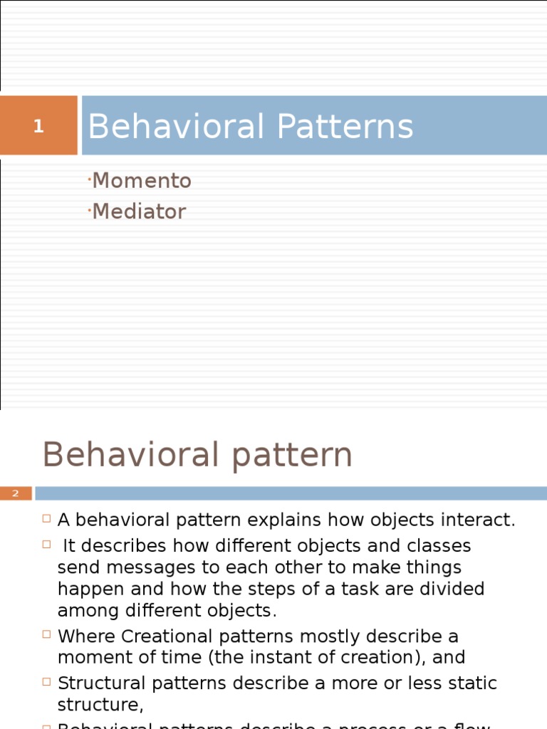 Behavioral Design Patterns Pdf Object Computer Science Systems Engineering