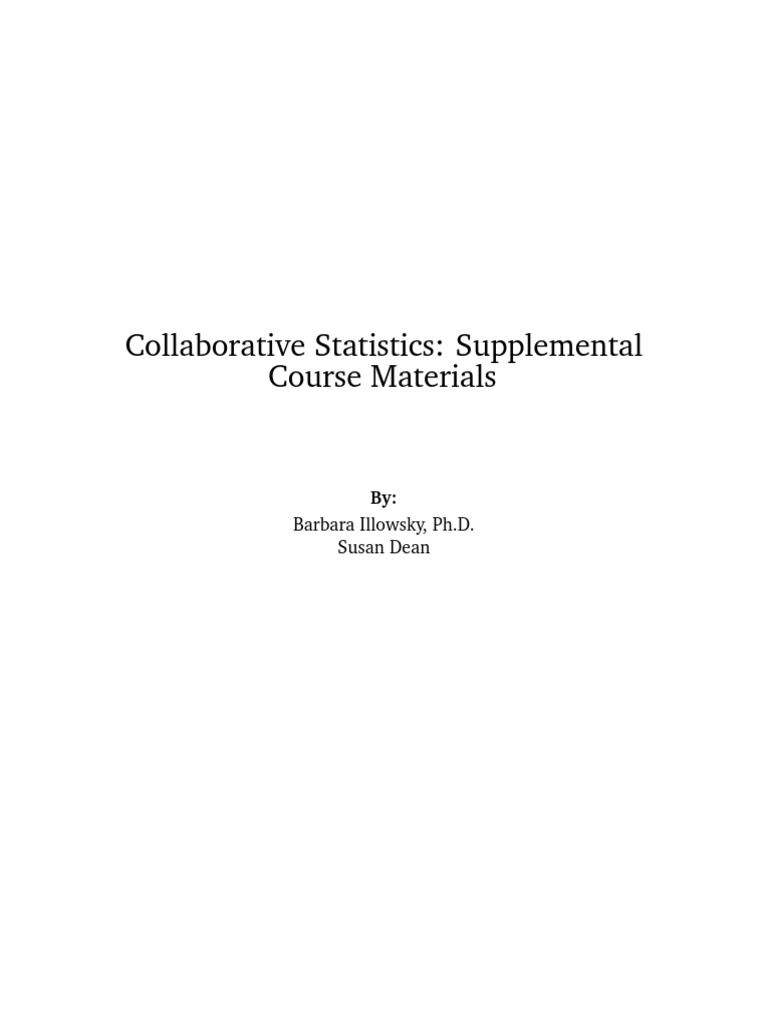 Collaborative Statistics Supplemental Course Materials | PDF ...