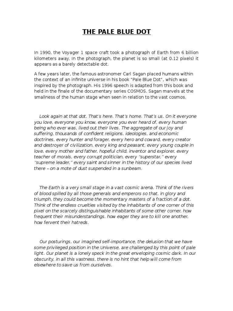Carl Sagan - Pale Blue Dot | PDF | Astronomy | Outer Space
