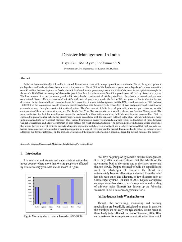Disaster Management in India PDF | PDF | Emergency Management | Drought