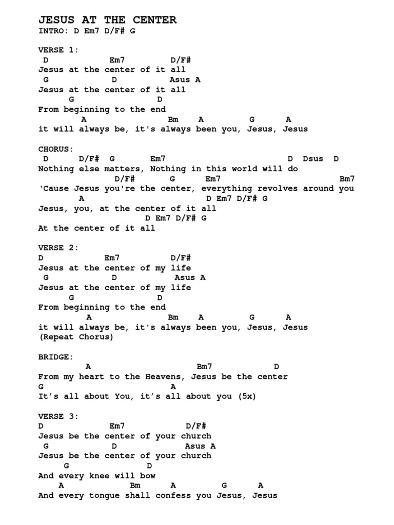 Jesus at the Center Chords Guide | PDF | Art