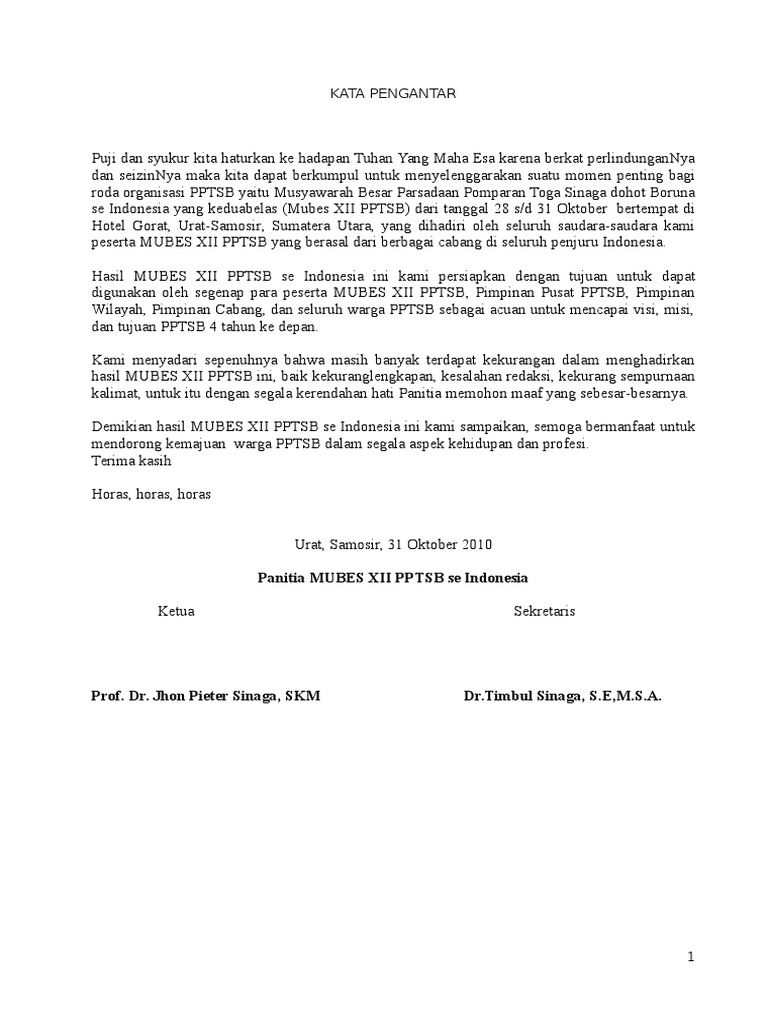 Hasil Mubes XII PPTSB 2010 | PDF