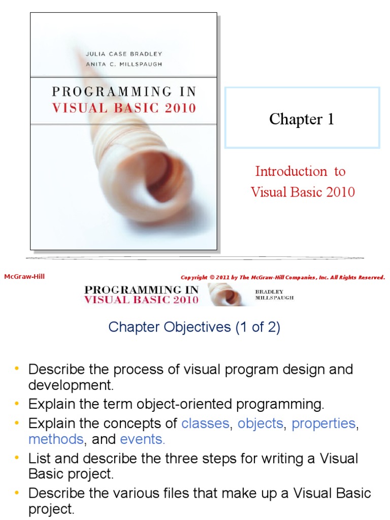 Bradley Vb10 PPT Ch01 | PDF | Object Oriented Programming | Microsoft Visual Studio