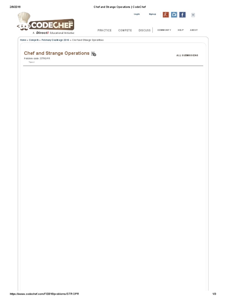 Chef and Strange Operations - CodeChef | PDF | Computer Programming ...