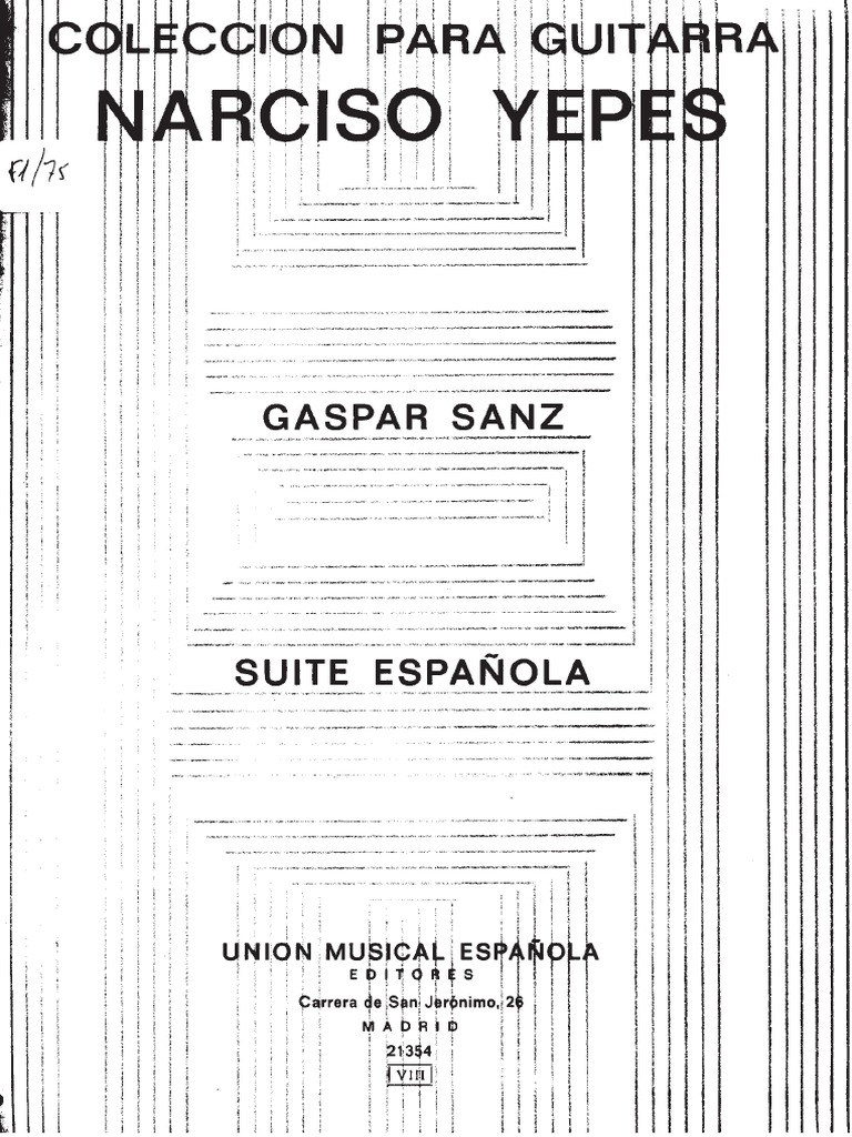 Suite Española Gaspar Sanz Yepes | PDF
