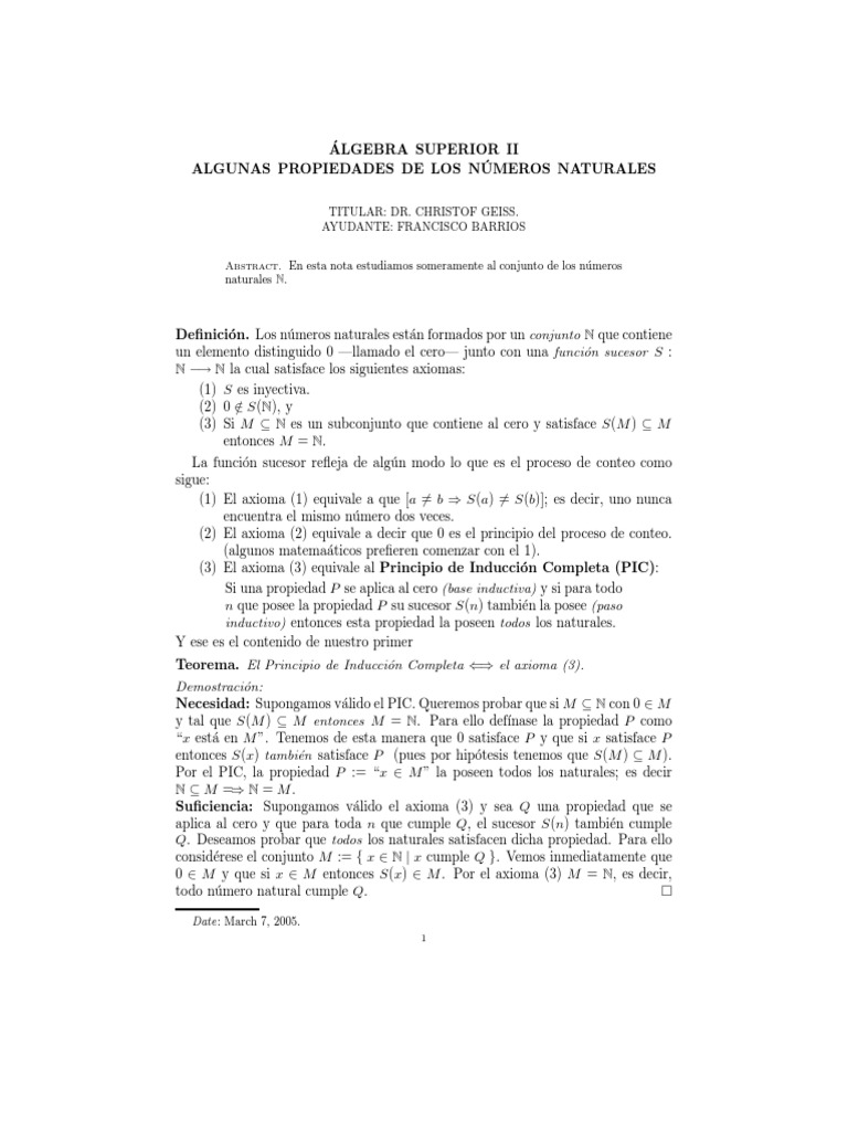 Notas de Álgebra Superior II | PDF | Conjunto (Matemáticas) | infinito