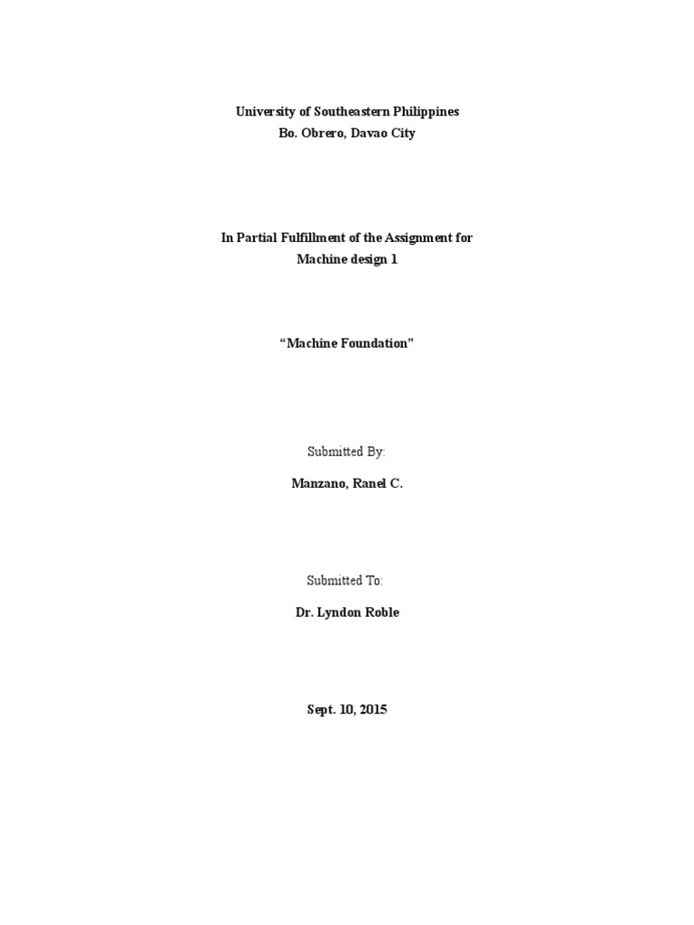 Machine Foundation | PDF | Diesel Engine | Electric Generator