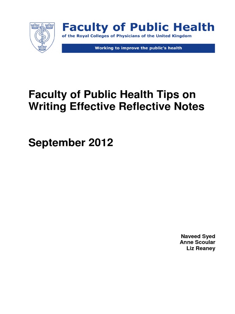 FPH Tips On Writing Effective Reflective Notes | PDF | Critical ...