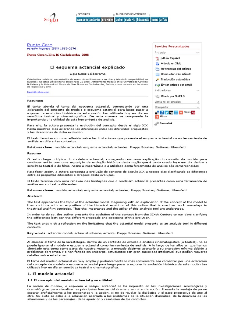 Punto Cero - El Esquema Actancial Explicado | PDF | Ciencia cognitiva | Science