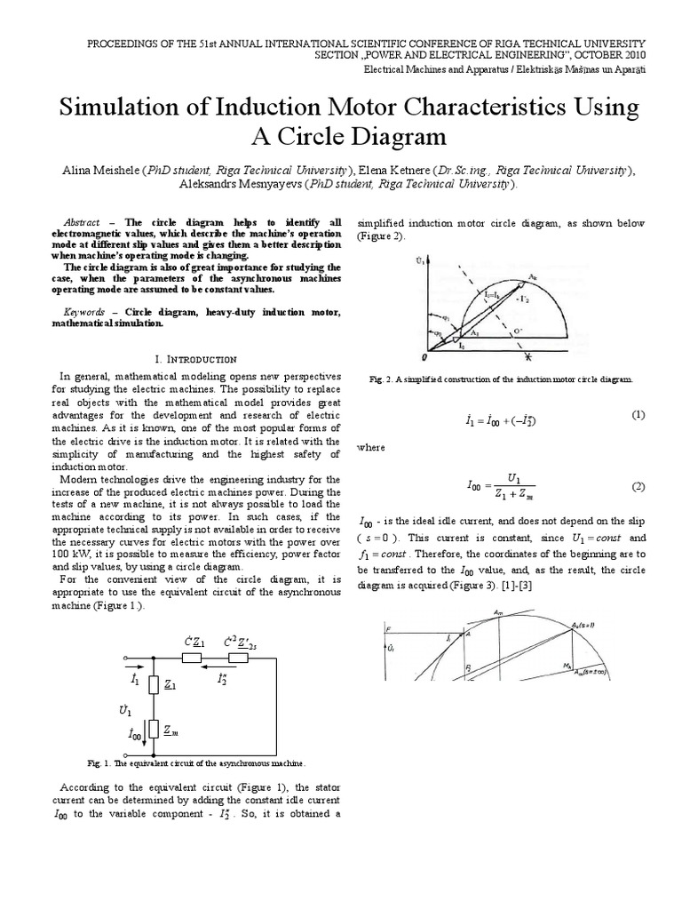 Circle Diagram and Motor Simulation | PDF | Electrical Engineering ...