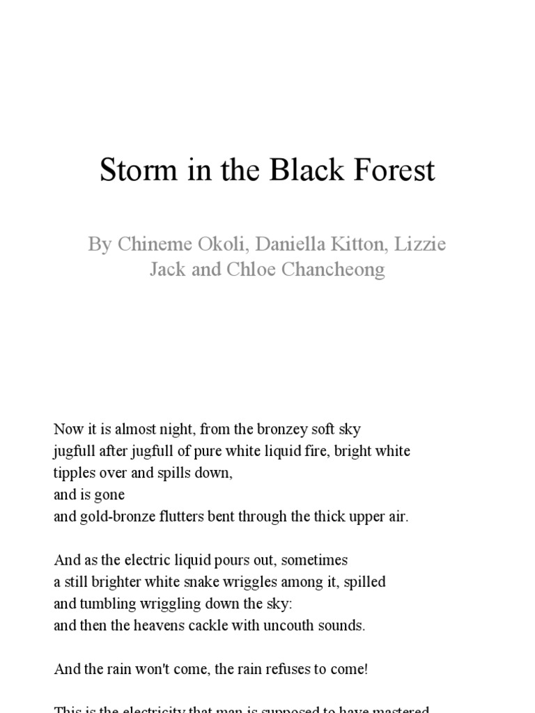 Storm in the Black Forest Analysis | PDF | Nature