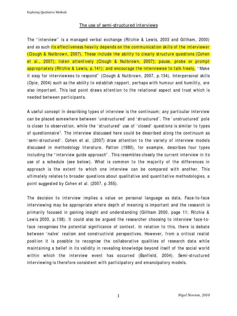 Semi-Structured Interviews in Research | PDF | Interview | Qualitative ...