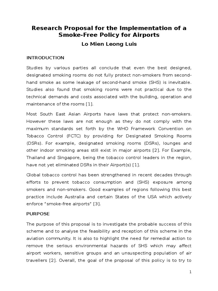 Research Proposal | PDF | Public Health | Smoke