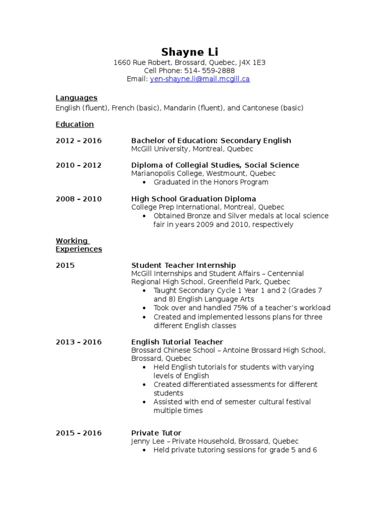 University CV | PDF