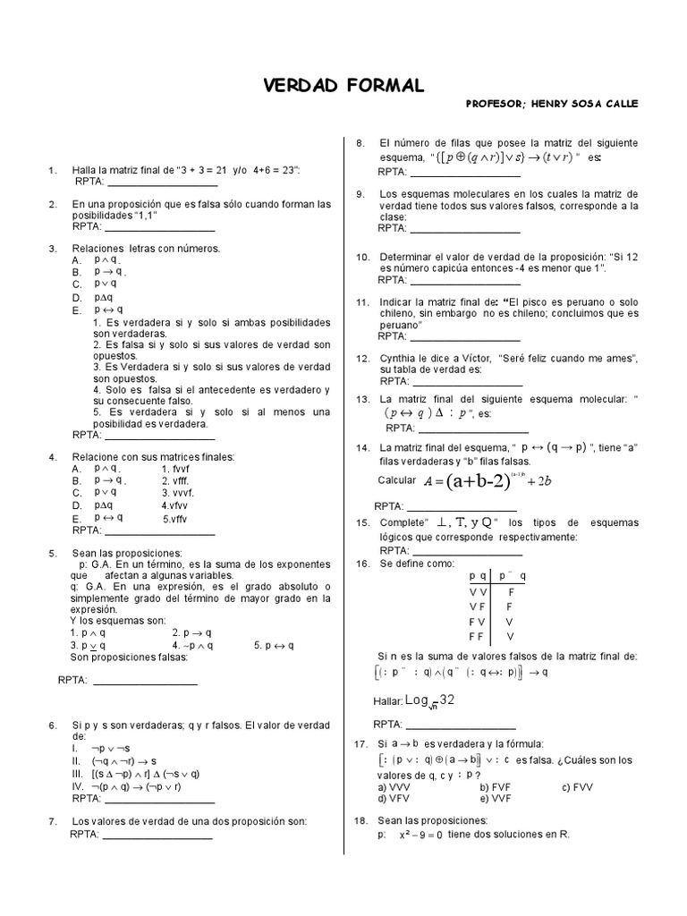 Verdad Formal | PDF | Proposición | Verdad