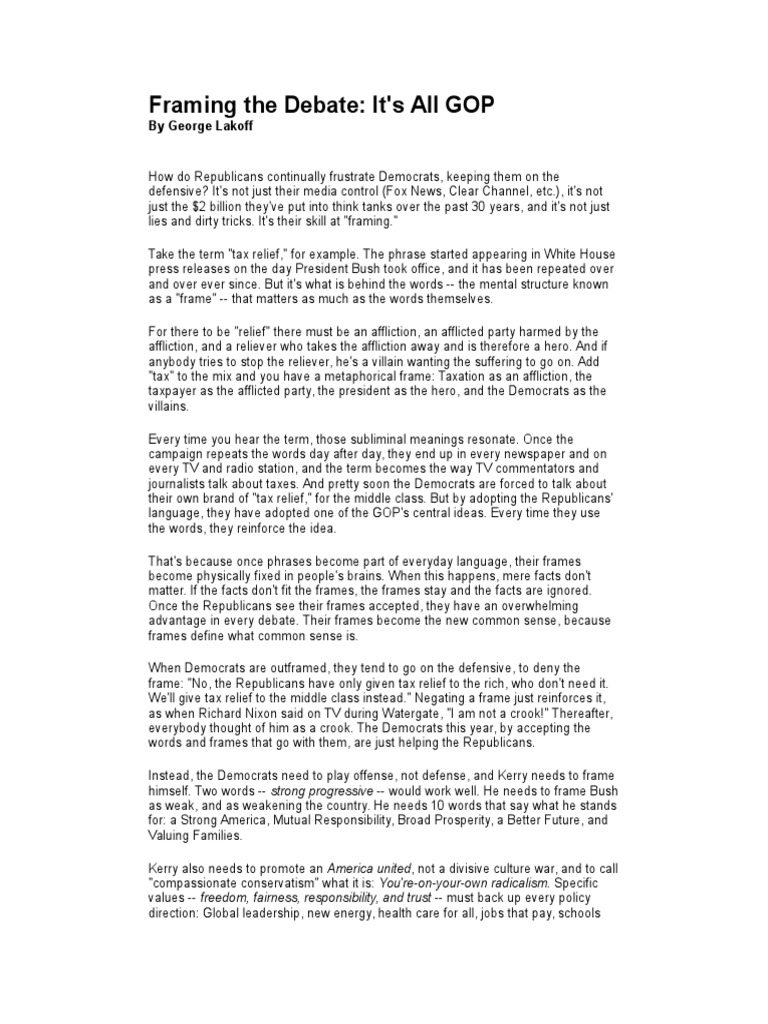 Framing The Debate | PDF | Framing (Social Sciences) | Obesity