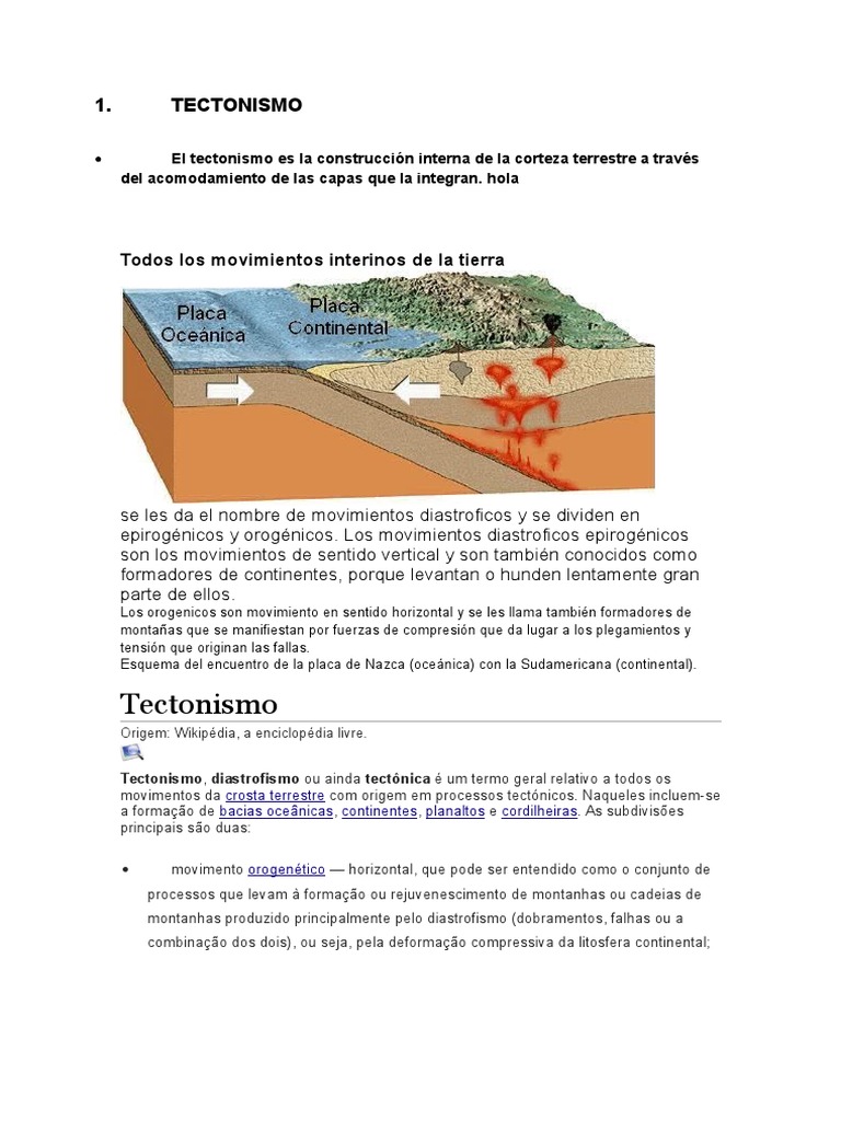 Geologia Tectonismo | PDF | Estructura de la tierra | Ciencias de la Tierra