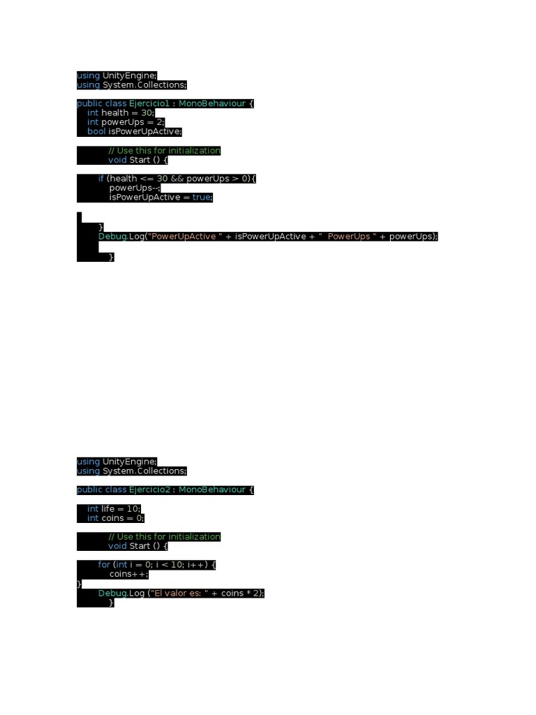 Ejercicio1 Monobehaviour: Using Using Public Class Int Int Bool Void If ...