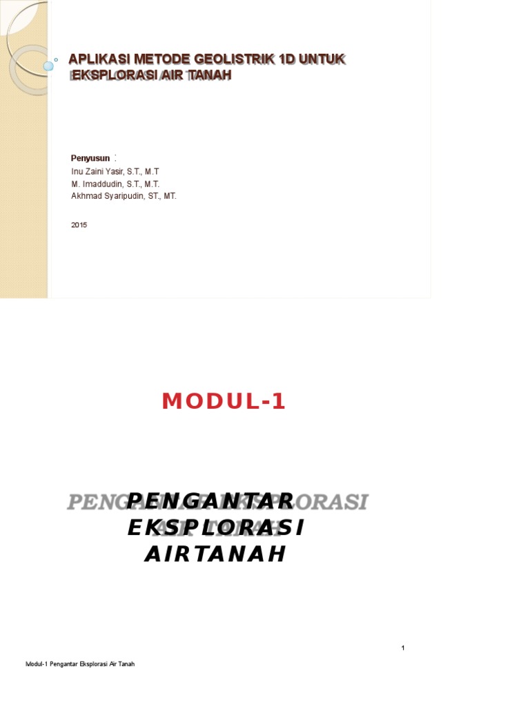 Aplikasi Metode Geolistrik 1d Untuk Eksplorasi Air Tanah | PDF