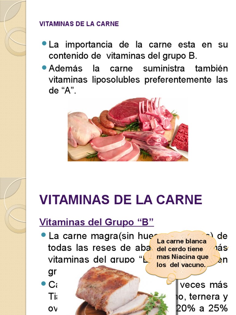 vitaminas de la carne