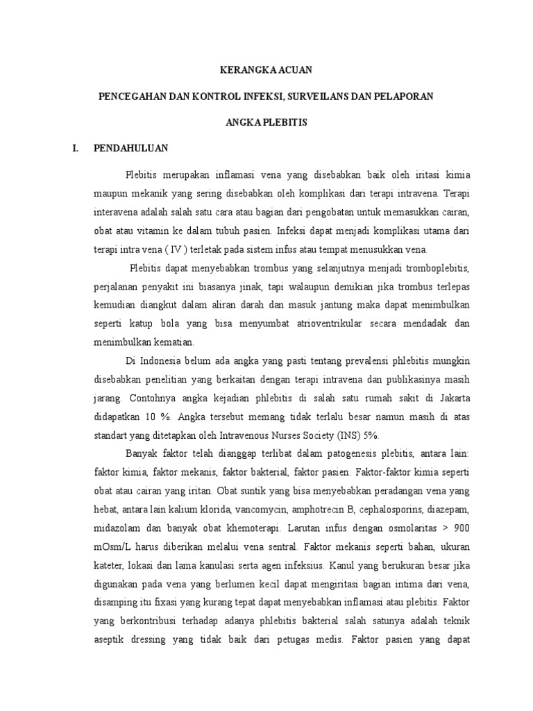 Kerangka Acuan Angka Plebitis | PDF | Pengembangan Diri | Sains ...