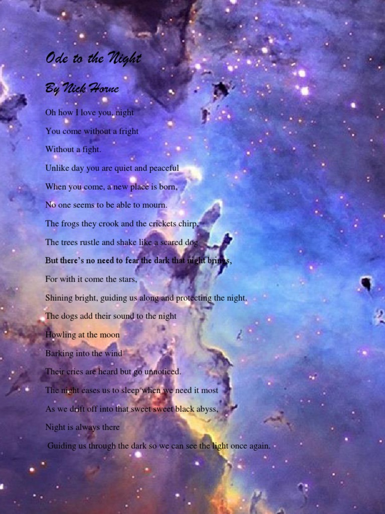Ode to the Night Poem Analysis | PDF | Poetry
