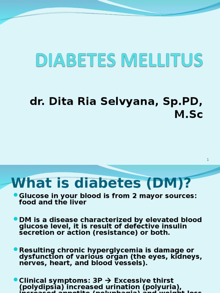 DM Lecture | PDF | Diabetes Mellitus | Diabetes Mellitus Type 2