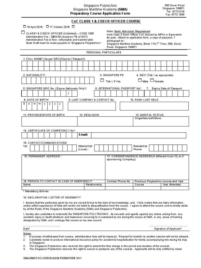 Coc 1&2 Application Form For Foreigner | PDF | Indemnity | Government