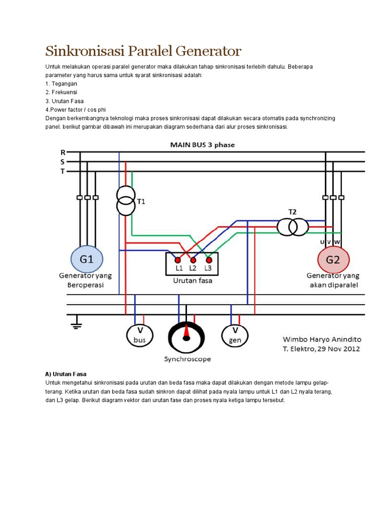 1.sinkronisasi Paralel Generator | PDF