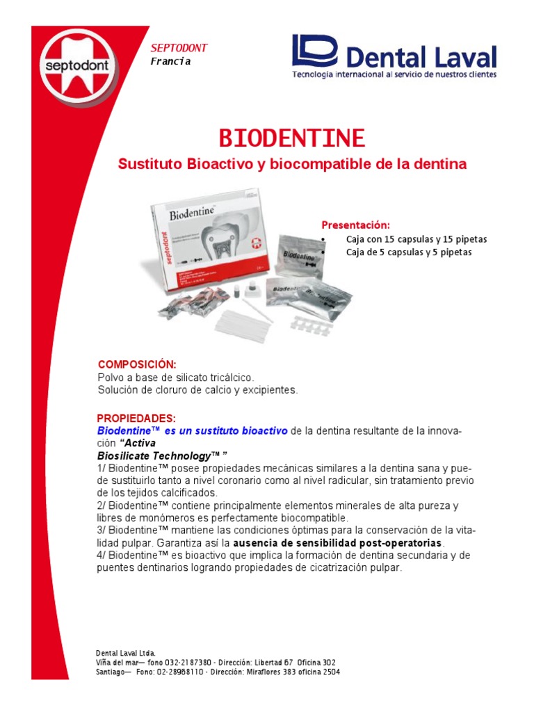 Biodentine Septodont: Guía Práctica de Uso y Manejo. | PDF ...