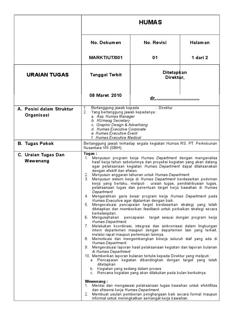 Tugas dan Struktur Humas Perusahaan | PDF