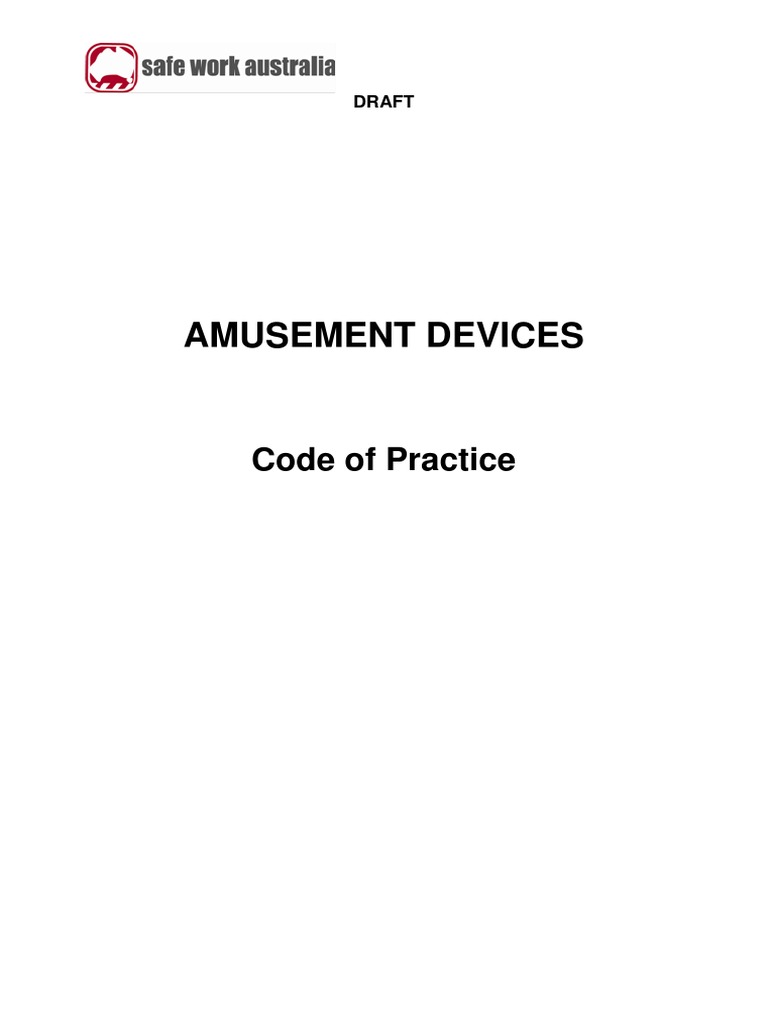 DRAFT Amusement Devices COP | PDF | Occupational Safety And Health | Safety