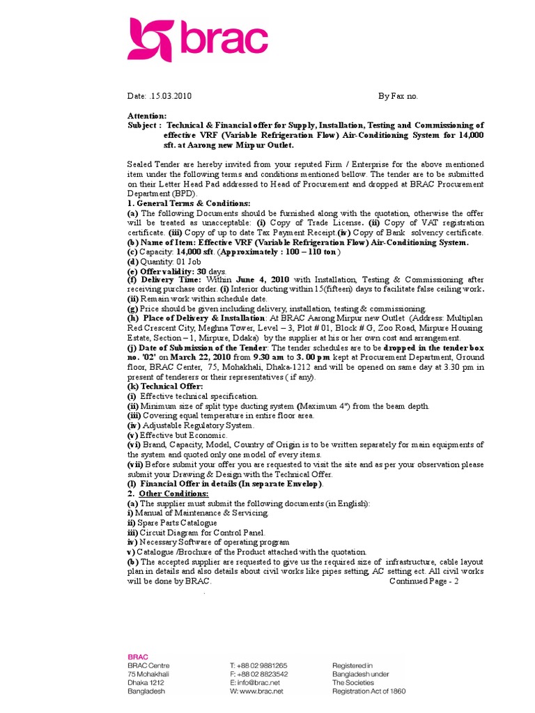 84-Asked Quotation For VRF Air Conditioning System | PDF | Payments | Hvac