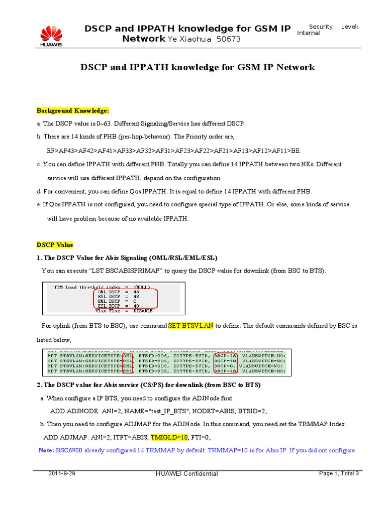 DSCP and IPPATH Knowledge For GSM IP Network | PDF | Network Architecture | Data Transmission