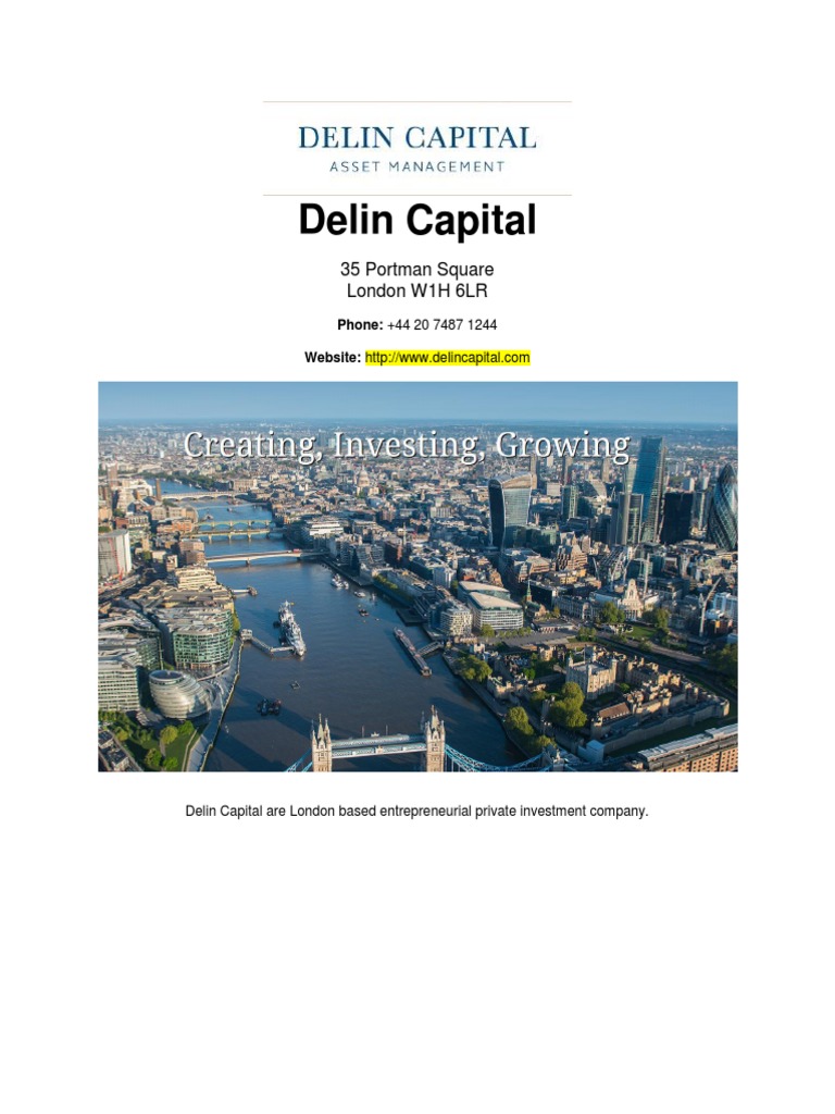 Delin Capital: 35 Portman Square London W1H 6LR | PDF
