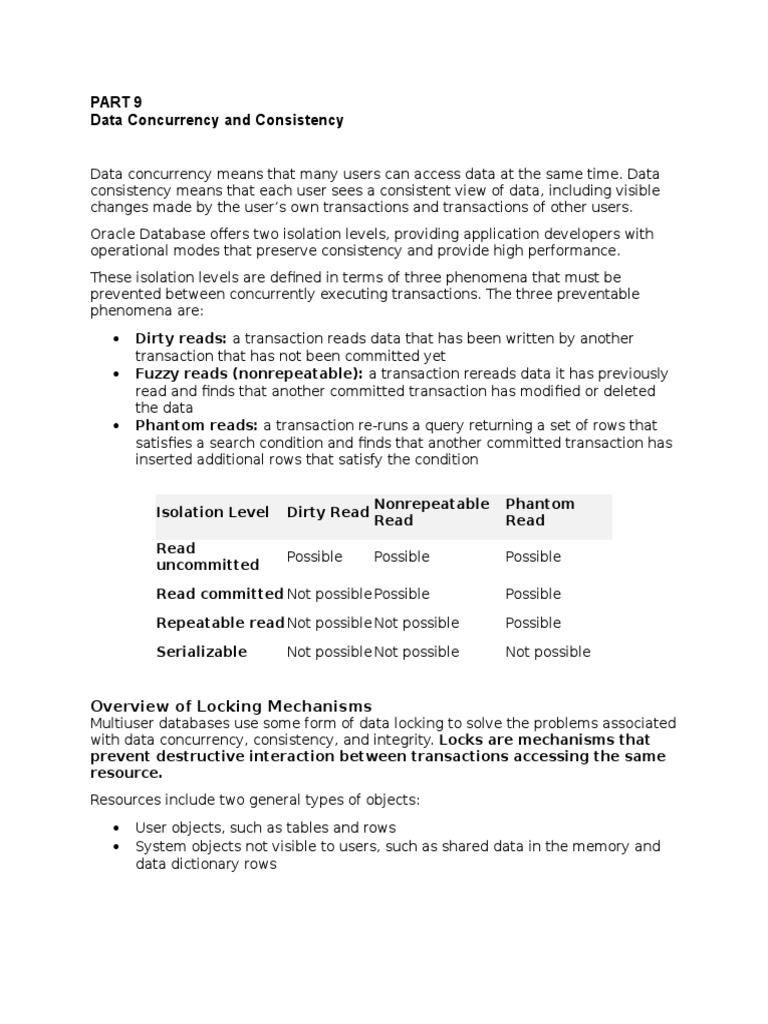 Managing Data Concurrency And Consistency Pdf Database Transaction Concurrency Computer 5235