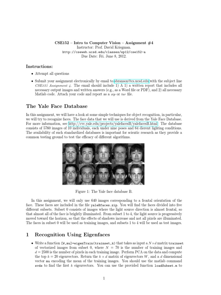 Face Recognition using Eigenfaces and Fisherfaces on the Yale Face ...