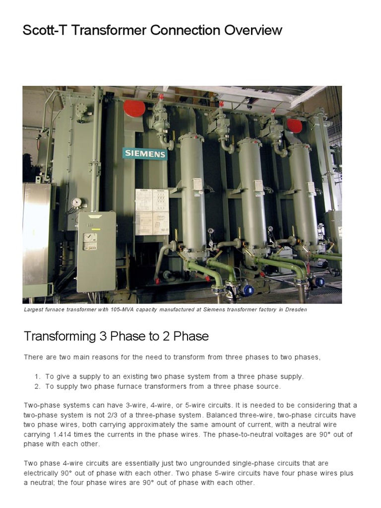 Scott-T Transformer Connection Guide | PDF | Transformer | Electrical ...