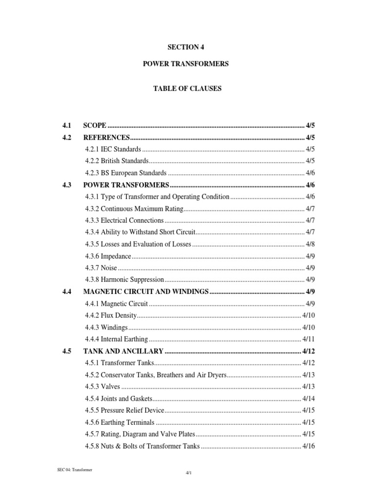 Power Transformer Specification.pdf | Transformer | Valve