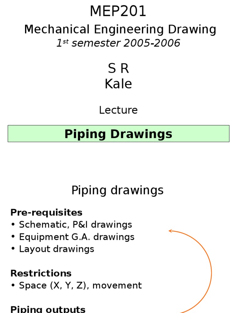Mechanical Engineering Drawing: SR Kale | PDF | Pipe (Fluid Conveyance ...