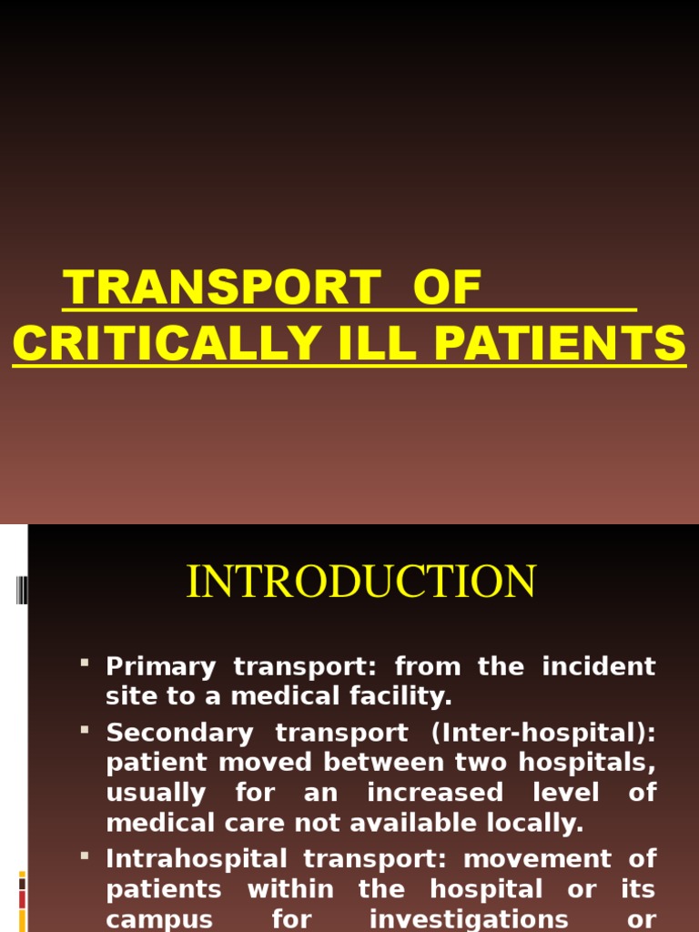 Transport | Download Free PDF | Intensive Care Medicine | Medical ...