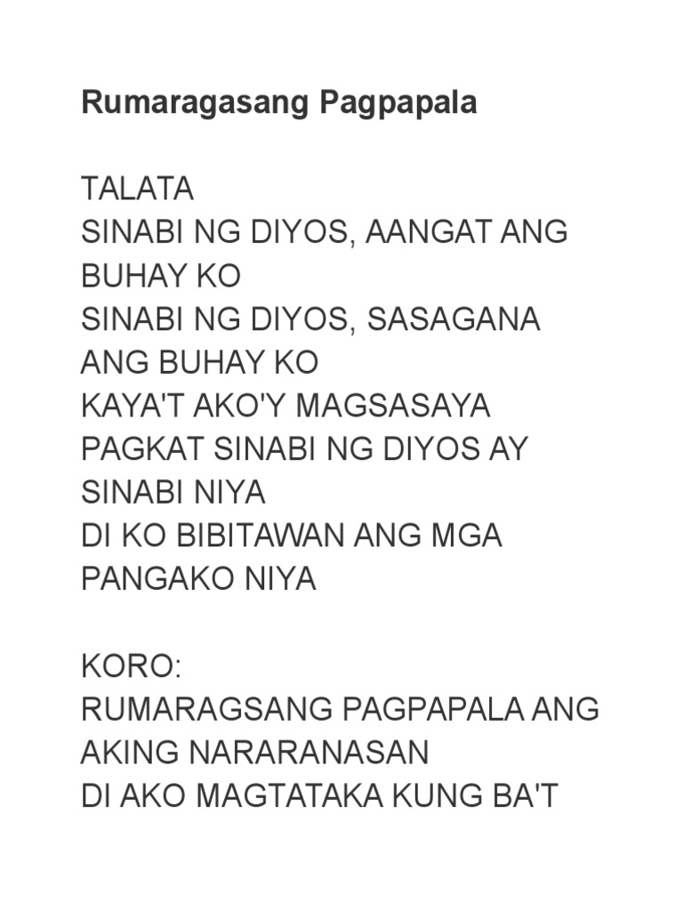 Rumaragasang Pagpapala | PDF