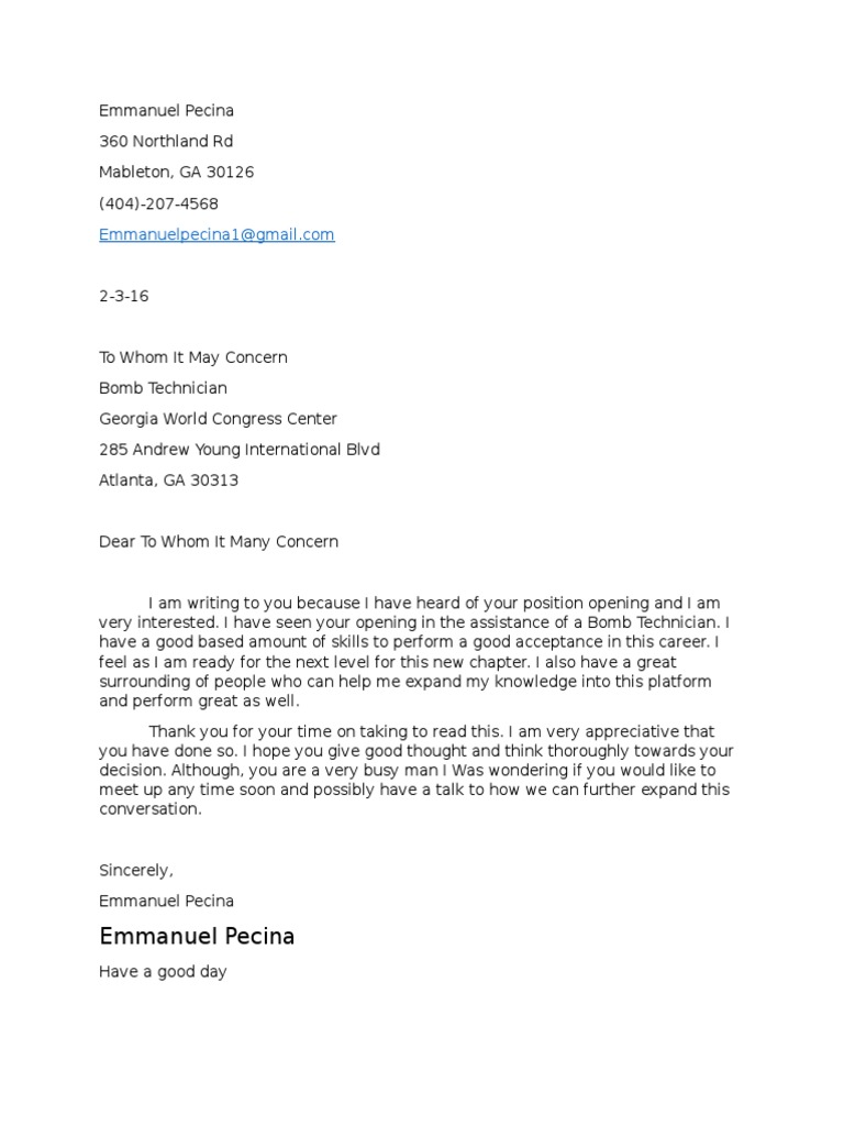 Cover Letter | PDF