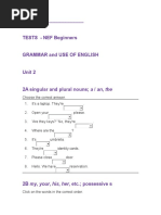 English File Beginner 4th Edition Unit 1 Test | PDF | English Language ...