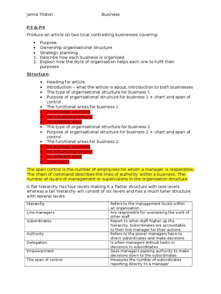 P3 & P4 | PDF | Organizational Structure | Business