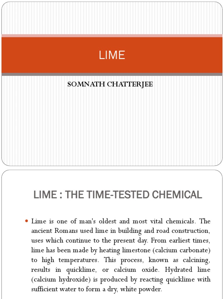 Lime | PDF | Chemical Substances | Manmade Materials