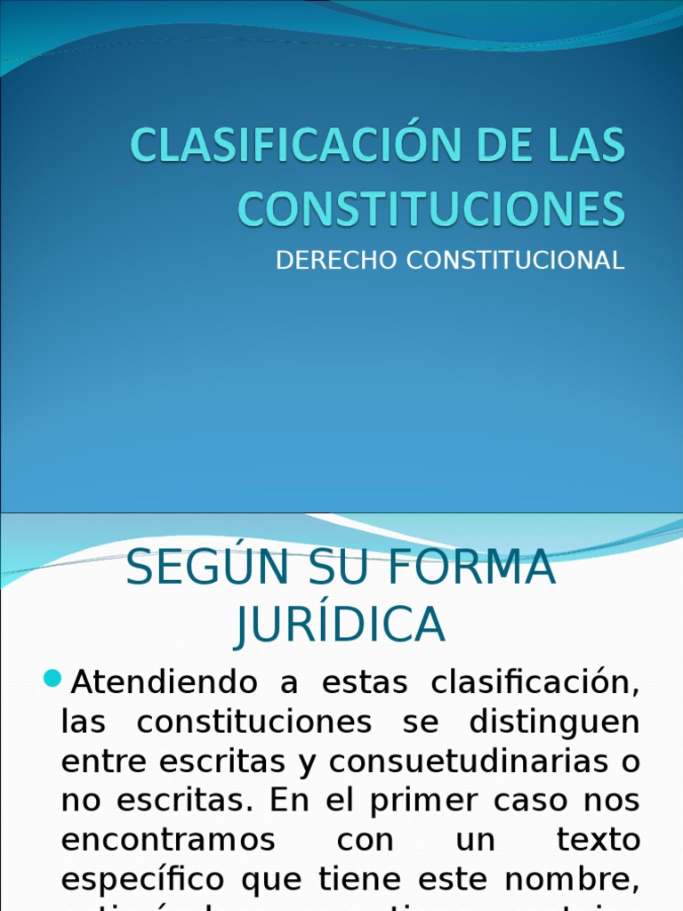 Clasificación de Las Constituciones | PDF